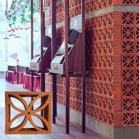China Unglazed Terracotta Tile Exterior Hollow Clay Brick Decorative for sale