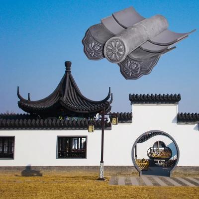 China Chinese Style Gazebo Pergola Plain Clay Roof Tiles Unglazed Natural Grey for sale