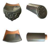 China Graphic 180x110mm Grey Glazed Roof Tiles For Garden Pavilion Antique Style Buildings Roof for sale