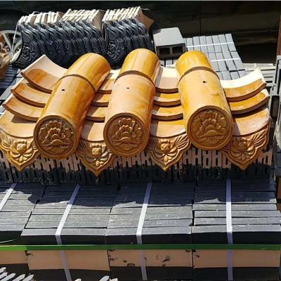 China Smooth Surface 180*110mm Glazed Ceramic Roof Tiles For Traditional Chinese House for sale