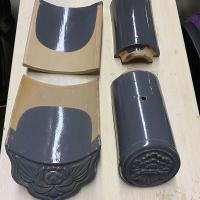 China Grey House Chinese Glazed Roof Tiles Bright Surface for sale
