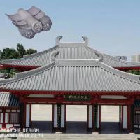 China Traditional House Japanese Kawara Tiles Matte Grey Temple Clay Material for sale