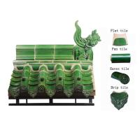 China Natural Ceramic Material Chinese Temple Roof Tiles Celadon Glazed for sale