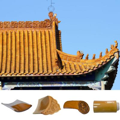 China OEM Pagoda Chinese Temple Roof Tiles Glazed Clay Antique Building Material for sale