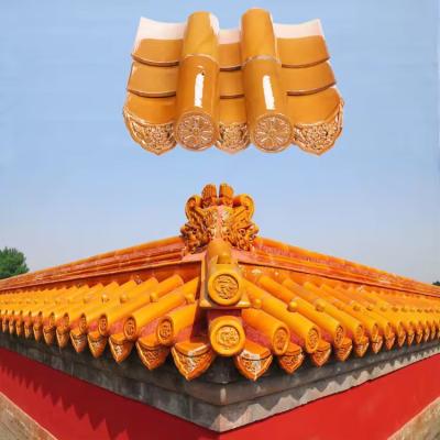 China Hand Glazed And Twice Sintering Chinese Glazed Roof Tiles for sale
