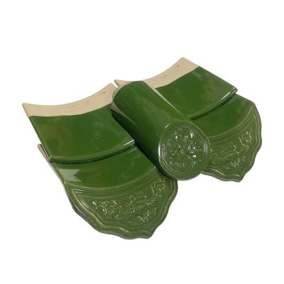 China Chinese Antique Style Terracotta Glazed Roof Tiles For Garden Pavilion And Modern Buildings for sale