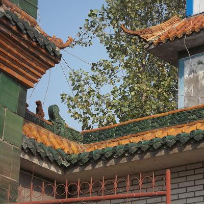 China Chinese Antique Style Glazed Drip Roof Tiles For Garden Pavilion And Modern Buildings In Terracotta for sale