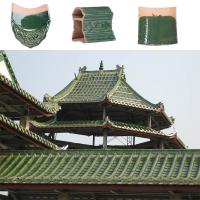 China Chinese Glazed Ceramic Roof Tile 180*180mm Vibrant Green Glaze Weatherproof For Pagoda Roofs for sale