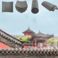 China Matte Chinese Antique Temple Tile Grey Clay Roof Tile High Strength UV Resistant For Heritage Buildings for sale