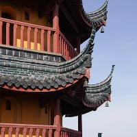 China Unglazed Buddhist Temple Chinese Grey Clay Roof Tile Eco Friendly Long Lasting For Classic Architecture for sale