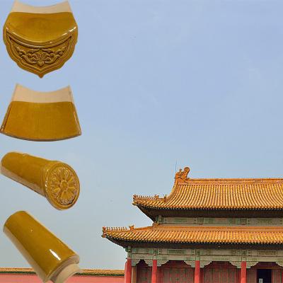 China Chinese Glazed Roof Tile Elegant Yellow Glaze Long Lasting For Ancient Imperial Style Roofs Modern Design for sale