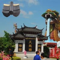 China Chinese Style Traditional Thailand Temple Palace Ceramic Interlocking Roof Tiles Black Color Shrine House for sale