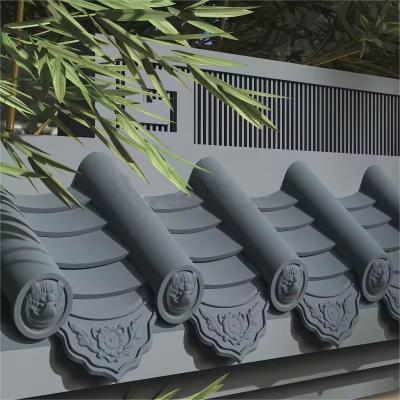 China Traditional Temple Roofs Antique Chinese Unglazed Grey Clay Roof Tile for sale