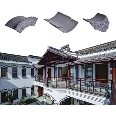 China Chinese Style Restaurant Interior Outdoor Pavilion Roof Design Traditional Clay Roof Tiles Grey for sale