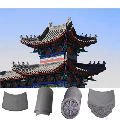 China Authentic Traditional Chinese Temple Roof Tiles Premium Grey Clay Timeless Appeal Perfect For Roof Restoration for sale