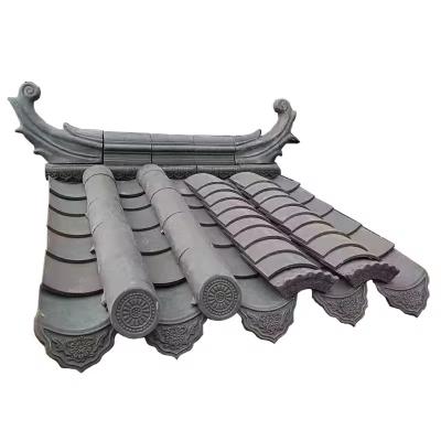 China Antique Unglazed Chinese Clay Roof Tiles Ornaments With Flower Pattern for sale