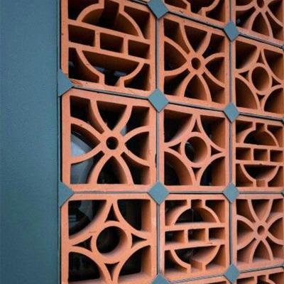China Firebrick Refractory Lightweight Modern Design Courtyard Exterior Hollow Clay Hollow Terracotta Breeze Block for sale