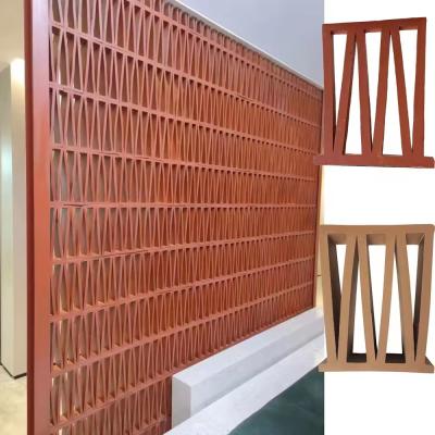China M Pattern Roman Style Building Wall Veneer Breeze Block Clay Bricks Hollowed Terracotta Decorative Wall Tile for sale