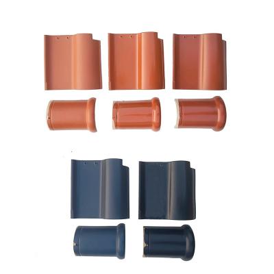 China Spanish Ceramic Roof Tile Vibrant Color Options 310*310mm Premium Clay Weatherproof Design Adding Strength to Your Roof for sale