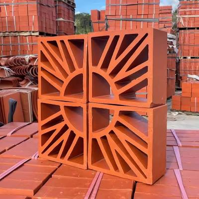 China Exterior Wall Red Brick School Building Decoration Material Terracotta Wall Breeze Blocks for sale