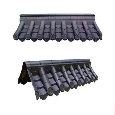 China Cheap Price PVC Resin Plastic Chinese Antique Roof Tile For Decoration for sale