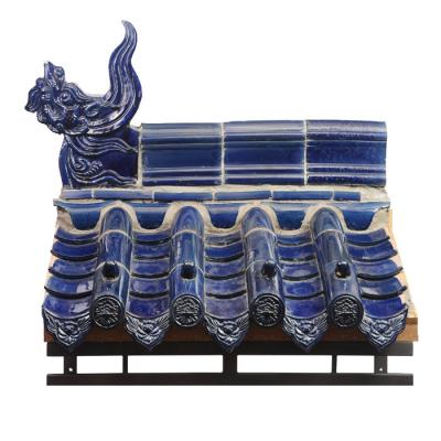 China Chinese Cobalt Blue Ceramic Roofing Tiles With Traditional Chinese Pagoda Roof Design for sale