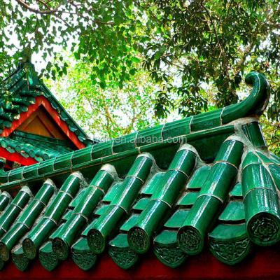 China Dark Green Asian Style Roof Tiles Perfect For Antique Building Materials In Garden Buildings for sale