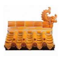 China 180*180 Chinese Temple Arch Gate Retro Style Faux Ceramic Clay Roof Tiles For Concrete Structure for sale