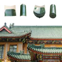 China Temple Roofing Durable Ancient Ceramic Green Roof Tiles Compressive Strength Of 1500N for sale
