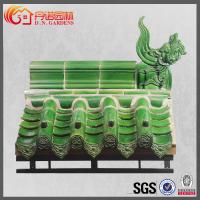 China Temple Roofing Durable Ancient Ceramic Green Roof Tiles Compressive Strength Of 1500N for sale