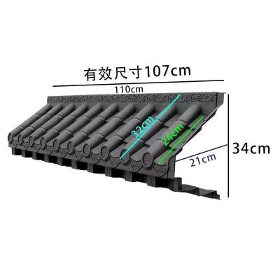 China 3D Antique Eaves Roof With Shelf Wall Decoration Asian Chinese Plastic Tiles for sale