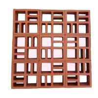 China Red Clay Lattice Bricks Fence Ceramic Screen Blocks for sale