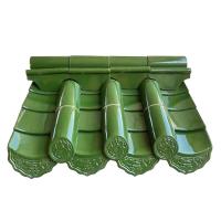 China Well Sell Chinese Traditional Clay Roof Tiles Green Curved Antique Roof for sale