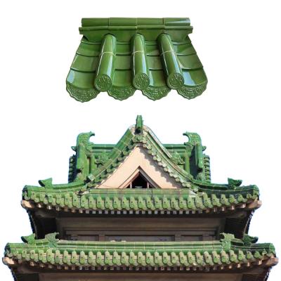 China Asian Style Authetic Antique Chinese Glazed Roof Tiles For Restaurant Hotel Temple Roof for sale