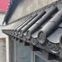 China Polypropylene Decorative Roof Fence Restaurant Eaves Artificial Plastic Japanese Style Roof Tiles for sale