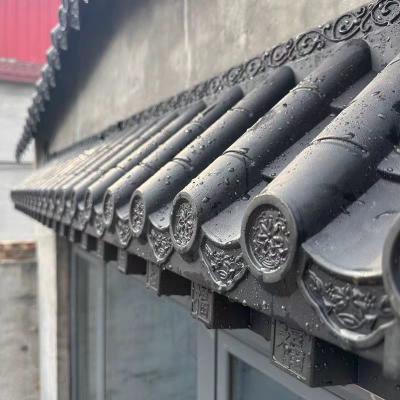 China Polypropylene Decorative Roof Fence Restaurant Eaves Artificial Plastic Japanese Style Roof Tiles for sale