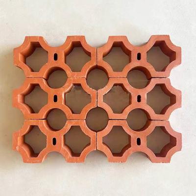 China Outdoor Terrace Decoration Terracotta Breeze Block Clay Brick for sale