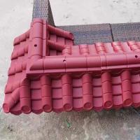 China Wholesale Cheap Price Wall Tiles Chinese Retro-style Plastic Resin Red Synthetic Roof Tiles for sale