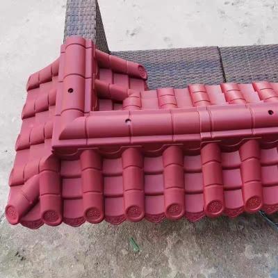 China Wholesale Cheap Price Wall Tiles Chinese Retro-style Plastic Resin Red Synthetic Roof Tiles for sale