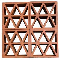 China Clay Lattice Bricks Artificial Red Blocks Building Wall Decorative Sun Bricks for sale
