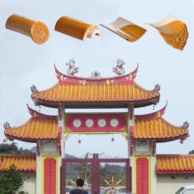China Temple Roofing Material Gold Yellow Chinese Roof Tiles Decorative for sale