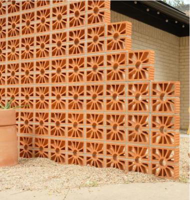 China Exterior Fence Design Terracotta Partition Clay Brick Tiles Facade Wall Blocks for sale