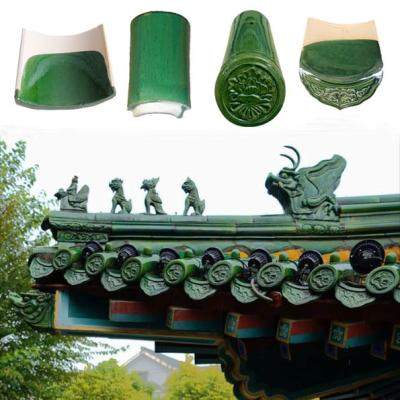 China Chinese Traditional Green Clay Tiles for Garden Pavilion Temple Roof for sale