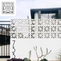 China Decorative Floral Facade Brick White Hollowed Concrete Screen Block for Garden Patio Privacy for sale
