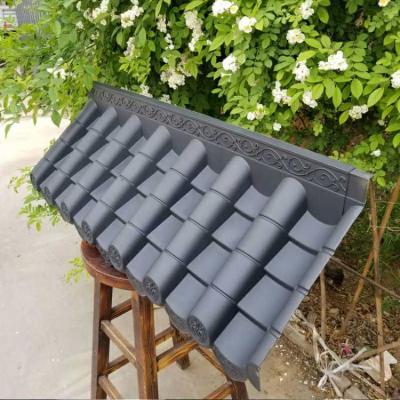 China Lightweight PP Plastic Roof Tiles Chinese Style Antique Roof Tile Plastic Roofing Cover Easy Installation for sale