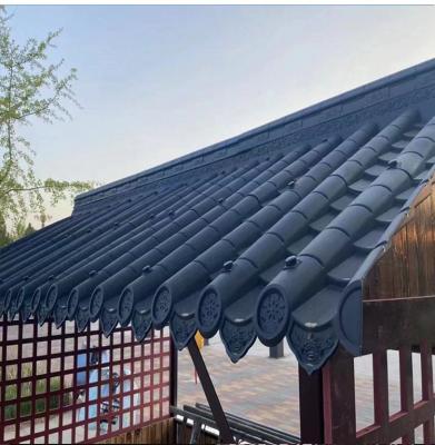 China Double-side Plastic Roof Tile Panels Lightweight PP Roofing Material in Traditional Chinese Design for sale