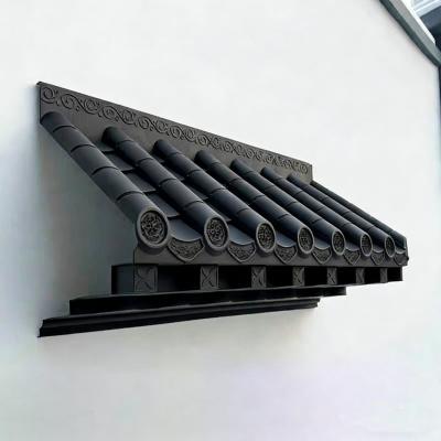 China 3D Antique Eaves Roof With Shelf Asian Chinese Plastic Tiles PP Durable for Tea House New Building Project for sale