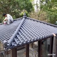 China Chinese Traditional Roof Tiles PP Roofing Sheets Plastic Roof Corner Decoration for Pavilion Wall Gate for sale