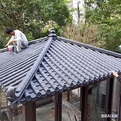 China Chinese Traditional Roof Tiles PP Roofing Sheets Plastic Roof Corner Decoration for Pavilion Wall Gate for sale