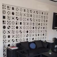 China Minimalist Linear Series White Concrete Screen Breeze Blocks Cement Component Brick for Modern Facades for sale
